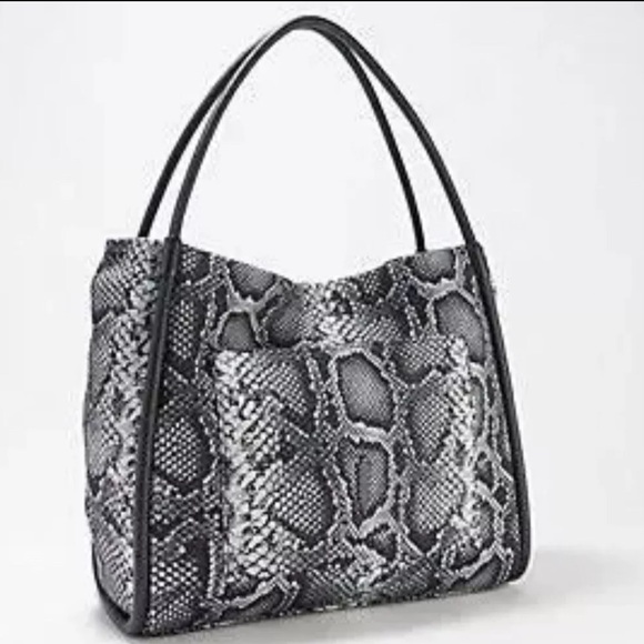 thacker | Bags | Thacker Terry Tote Black White Python H25py New ...
